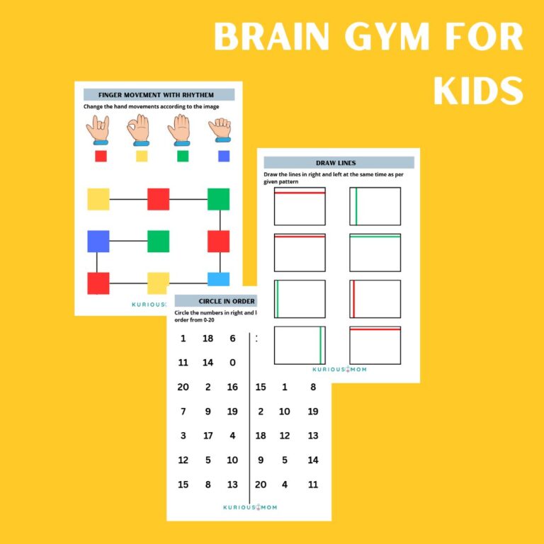 Brain Gym Worksheets for Kids - KuriousMom