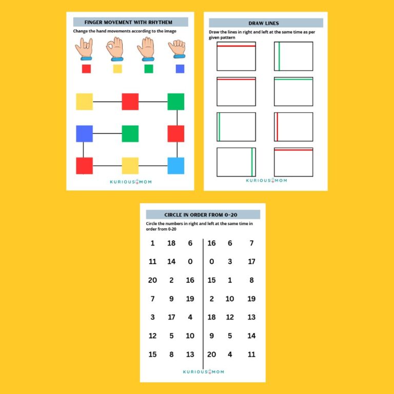 Brain Gym Worksheets for Kids - KuriousMom