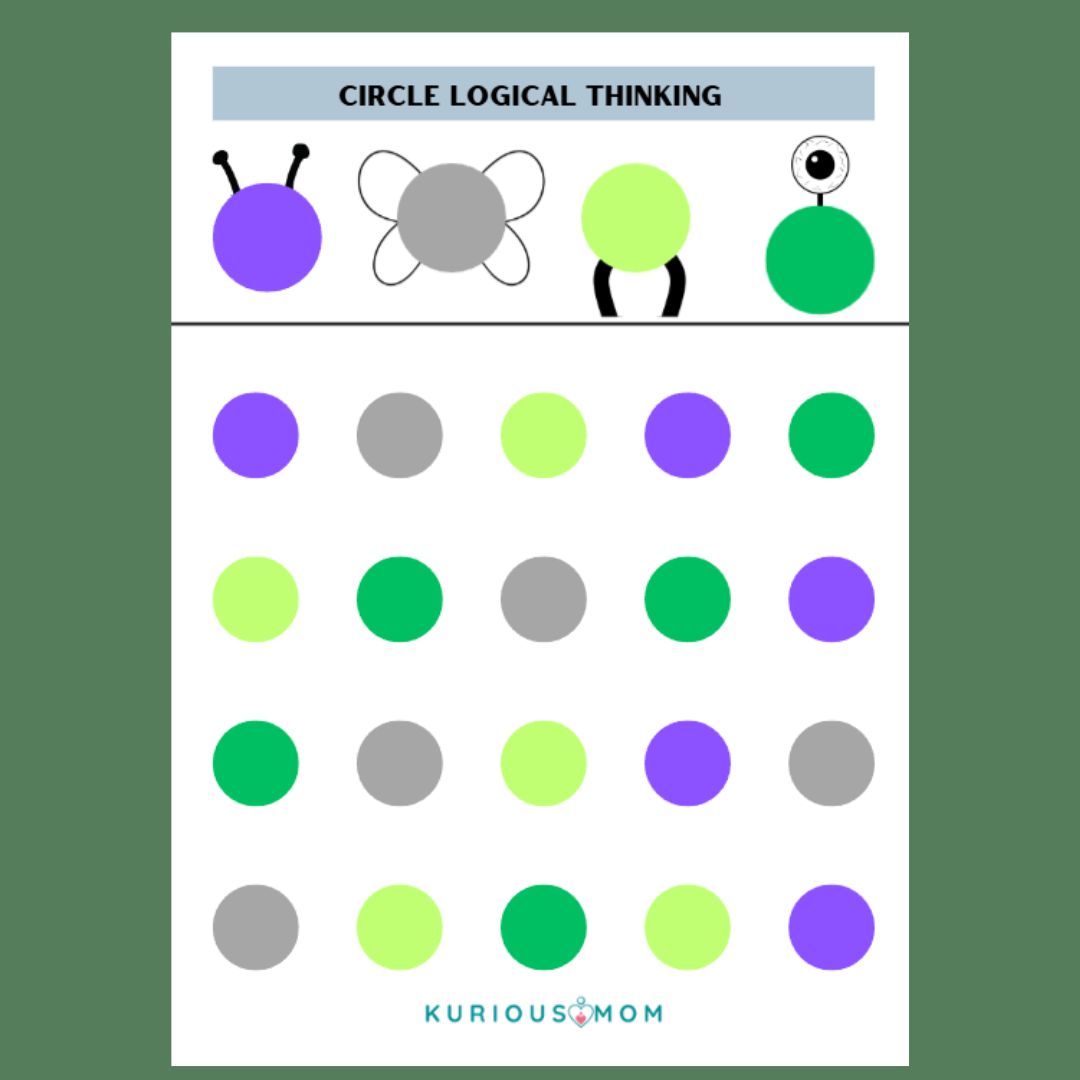 Circle Logical Thinking Printable Worksheet - KuriousMom