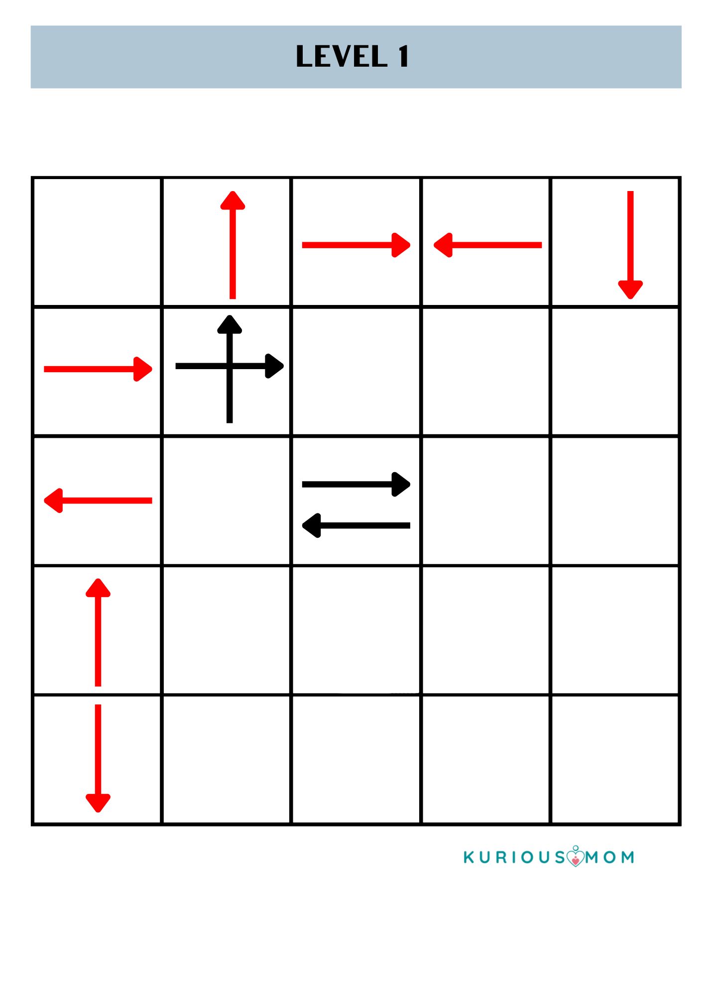 Arrow Grid Printable Worksheet - KuriousMom