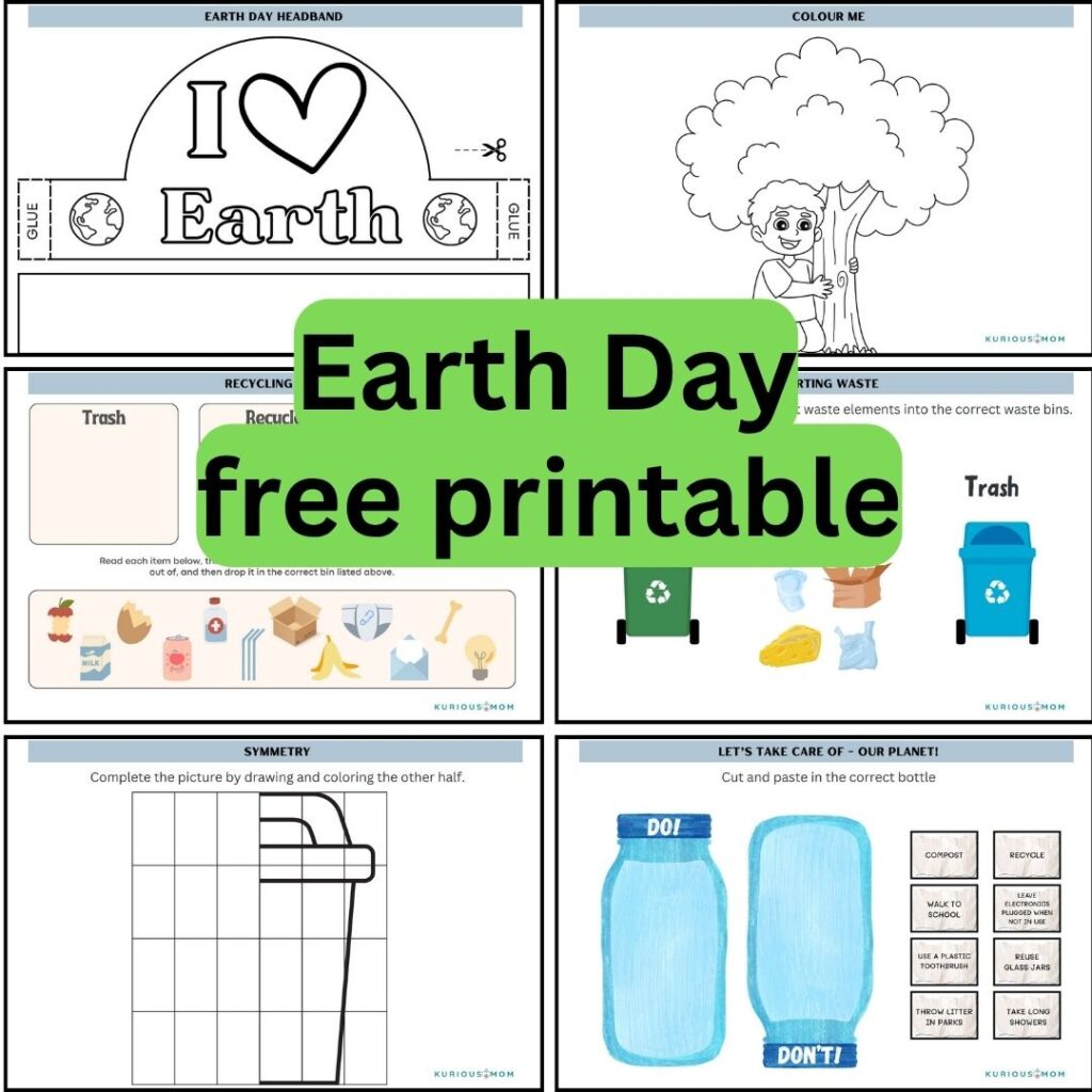 Earth Day Printable Worksheets for Kids (Free PDF) - KuriousMom