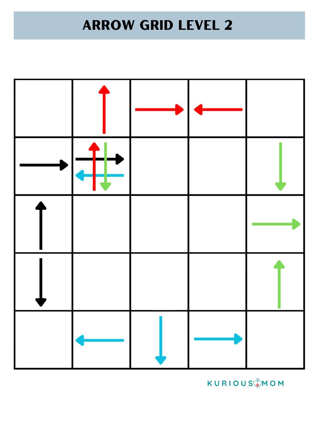 Arrow Grid Printable Worksheet - KuriousMom