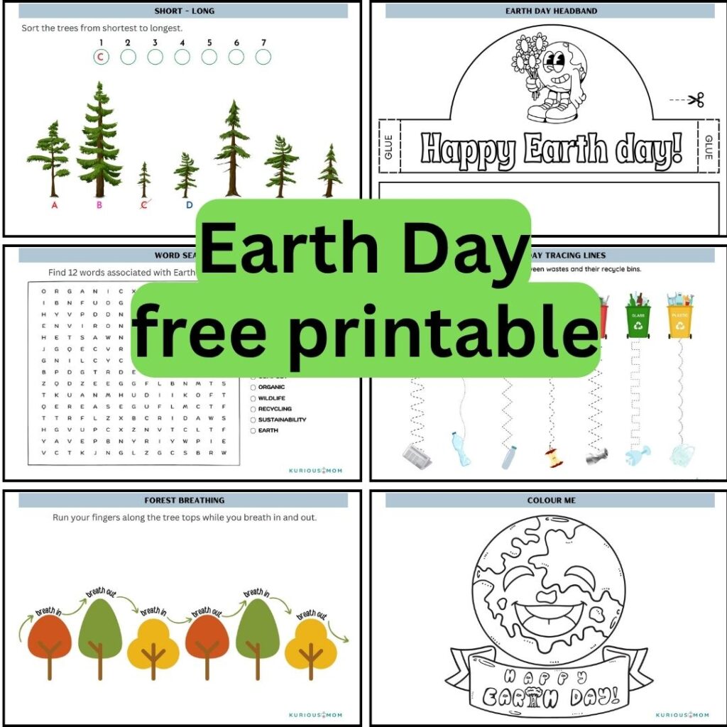 Earth Day Printable Worksheets for Kids (Free PDF) - KuriousMom