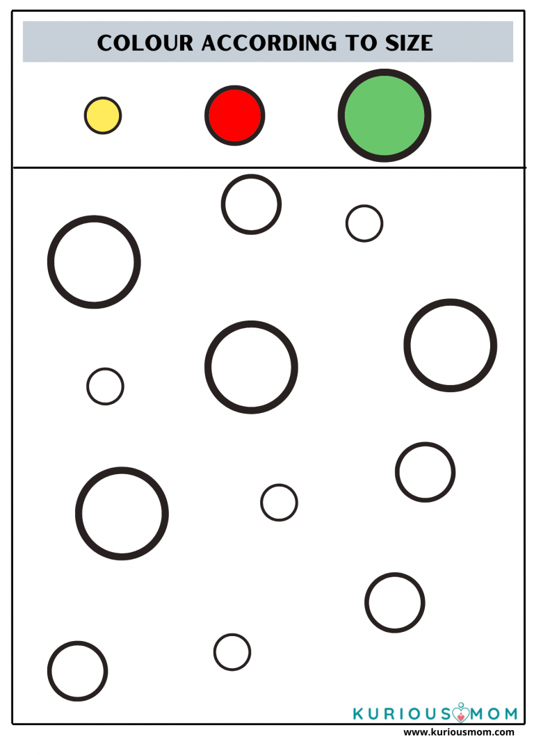 Colour by size- Free Templates - KuriousMom