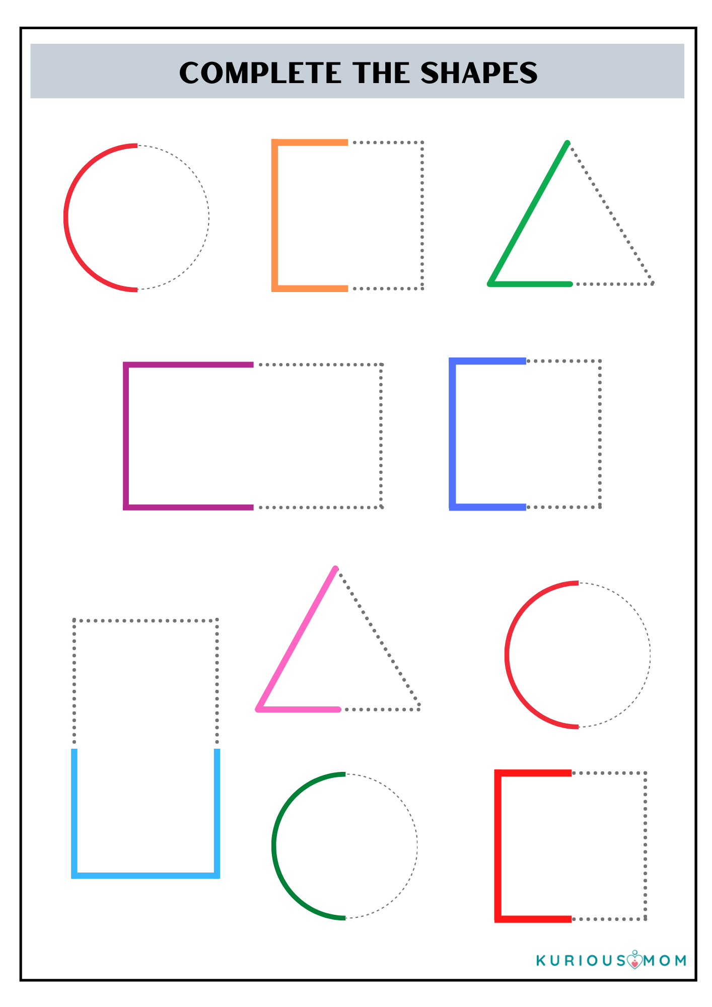 Shapes activities for kids - KuriousMom
