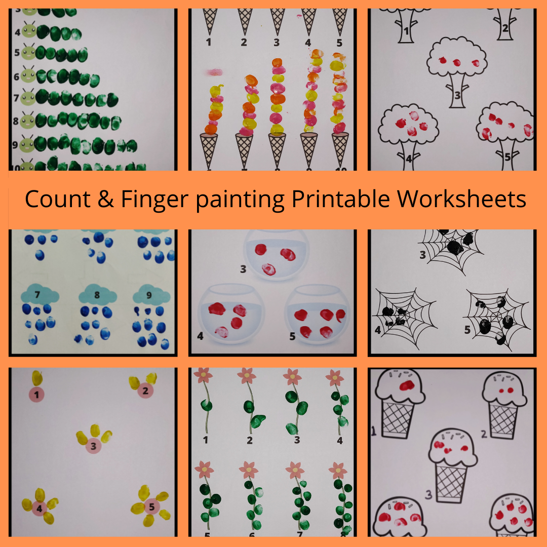 10 amazing ideas to count with finger painting - KuriousMom