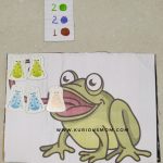 Feed the frog : Preschool activity to learn counting and colours